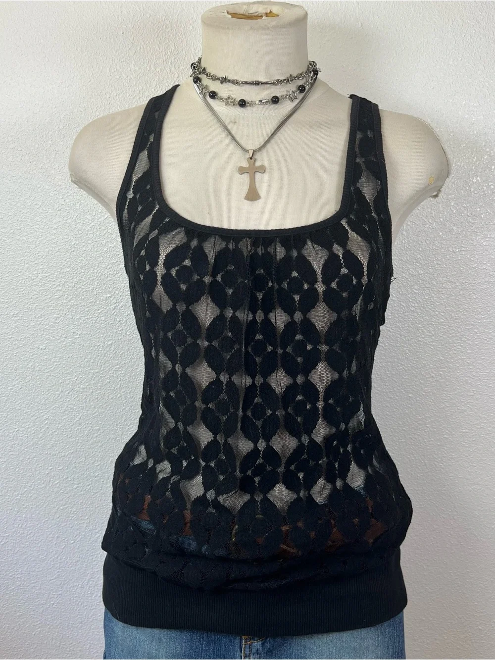 eyelash couture | Tops | Y2k Black Lace Overlay Tank Top | Poshmark